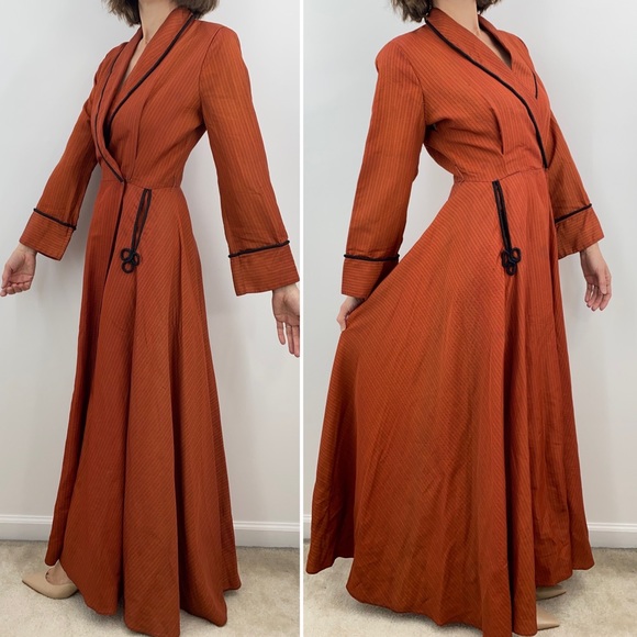 Vintage | Dresses | Vintage 6s Plymouth Shops Rust Red Long Sleeve Cowl ...